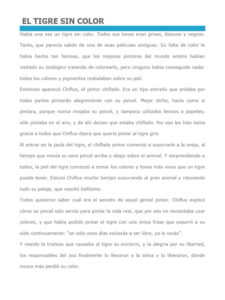 El Tigre Sin Color Pdf