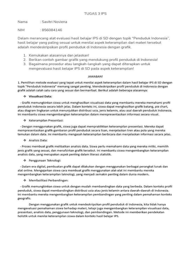 Evaluasi Keterampilan IPS: Profil Penduduk | PDF | Karier & Perkembangan