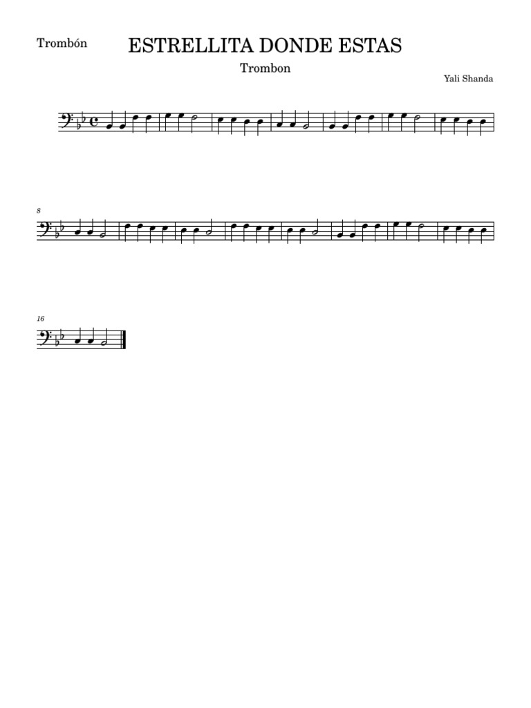 Estrellita Donde Estas Trombon-trombón | PDF
