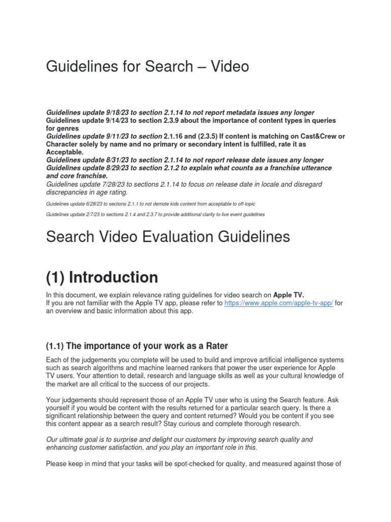 Guidelines For Search - Video Training - Baseline | PDF | Information ...