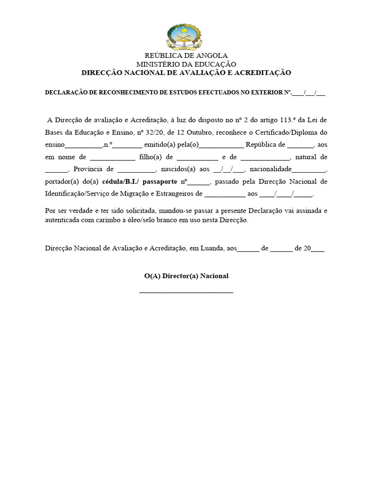 Dmec-Modelos de Certificados e Declarações | PDF | Ensino médio