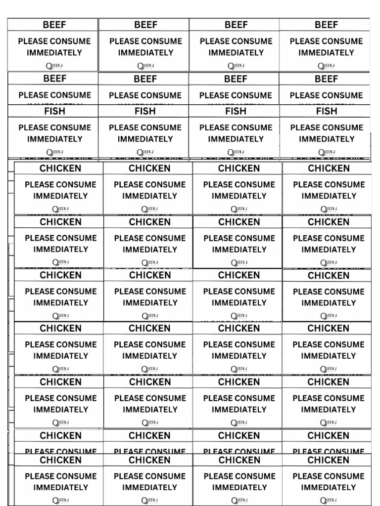 Please Consume Immediately Tags | PDF