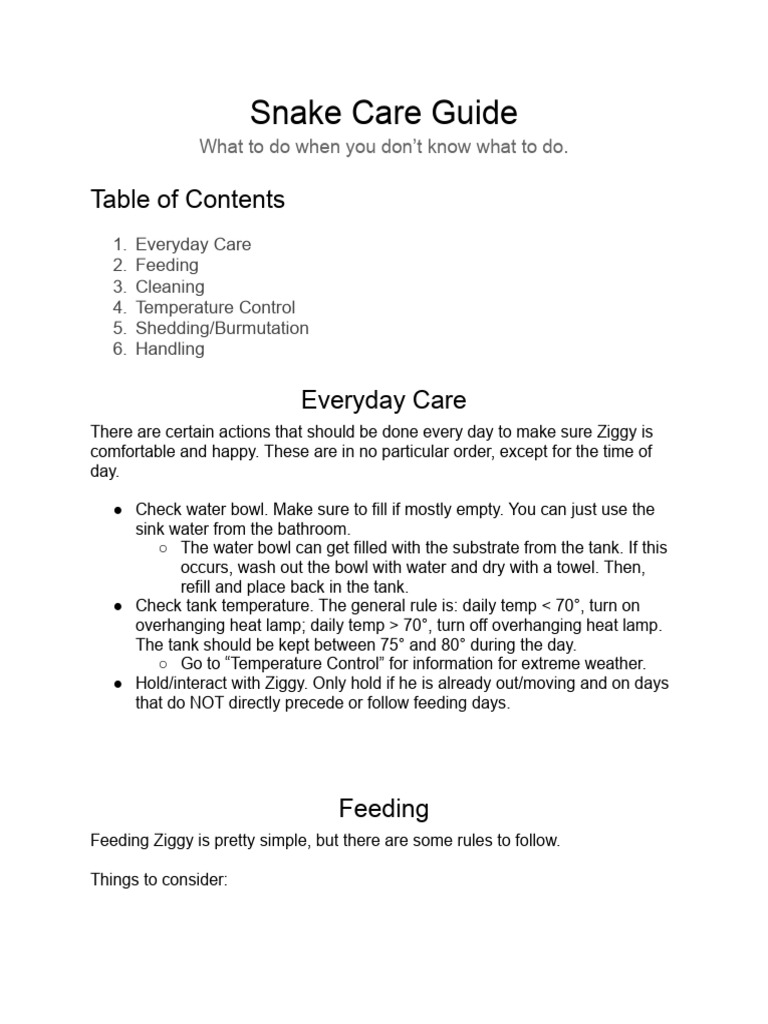 Snake Care Guide | PDF | Mouse