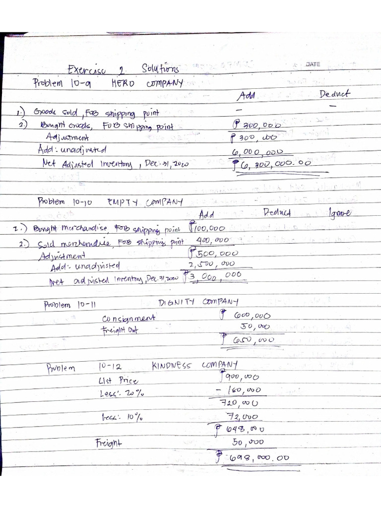 Acc 102 Solutions For Exercise 2 | PDF