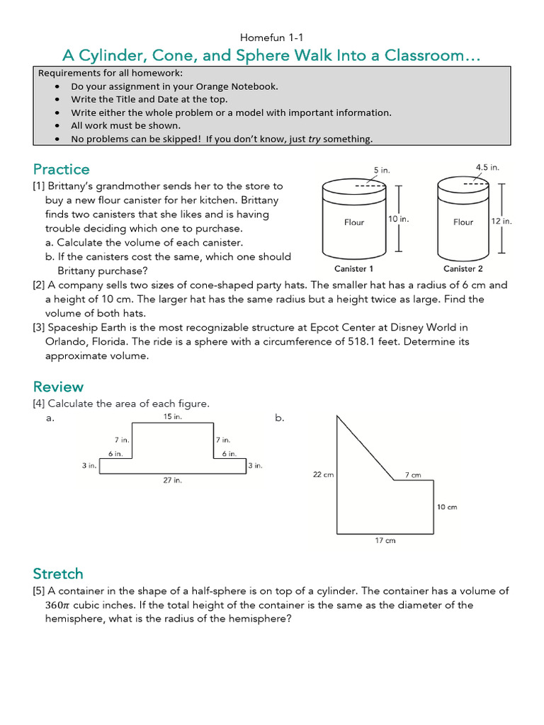 Homefun_1-1_Volumes_of_Curved_Solids | PDF