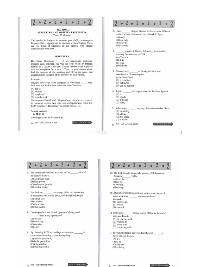 Latihan Section 2 - Structure and Written Expression | PDF