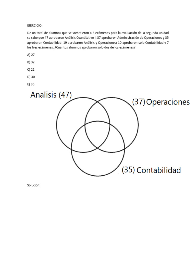 Ejercicio Diagrama de Venn 3 conjuntos | PDF