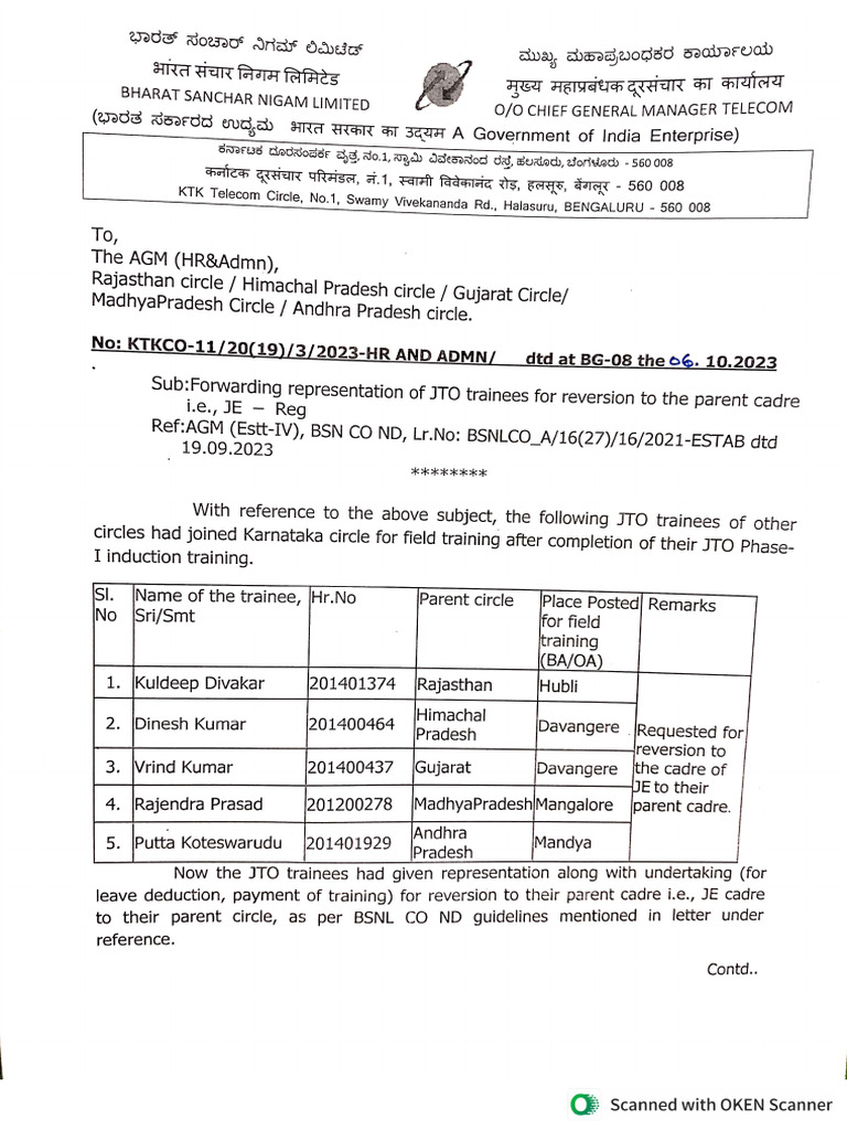 Reversion To The Cadreof JE | PDF