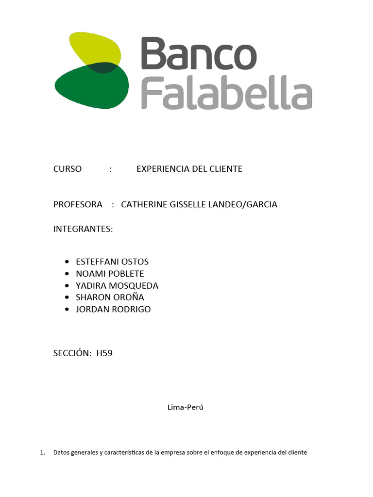 Banco Saga Falabella | PDF | Cliente | La satisfacción del cliente