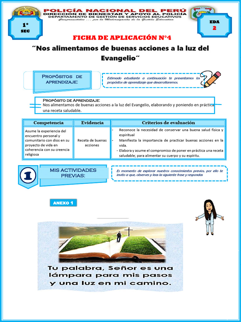 1° FICHA DE APLICACIÓN-SESIÓN4-SEM.4-EXP.2- RELIGION - PARA EL ESTUDIANTE | PDF | Aprendizaje ...
