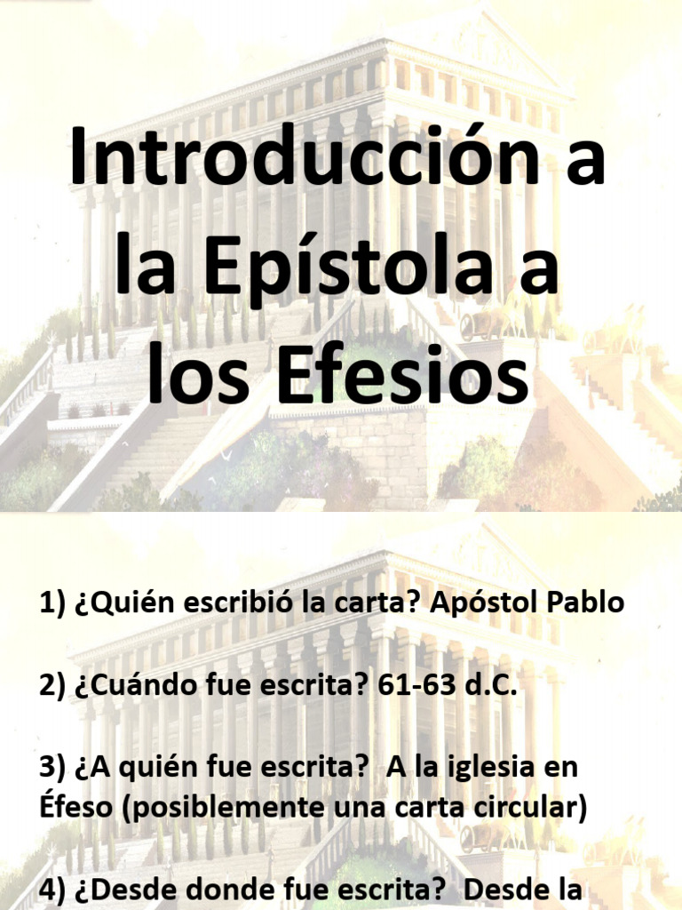 Introduccion A Efesios | PDF | Pablo el apóstol | Iglesia cristiana