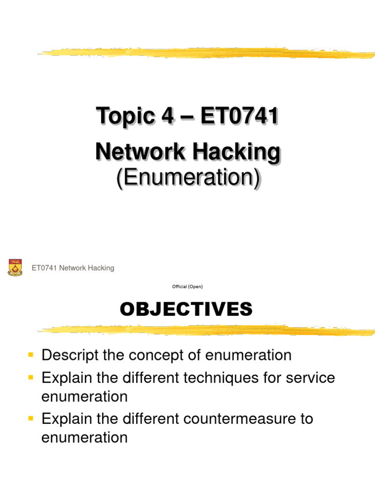 NWHK CHAP4-Network Hacking - Enumeration v.1 | PDF | Information And Communications Technology ...