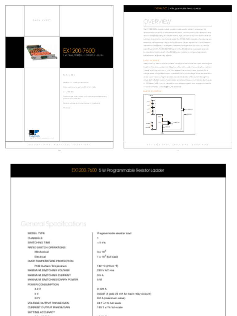 Ex1200 7600 Datasheet | PDF | Resistor | Relay