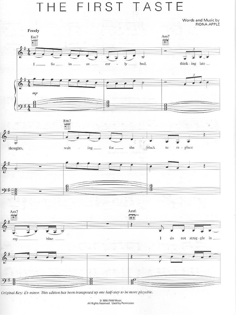 Fiona Apple-The First Taste-SheetsDaily | PDF