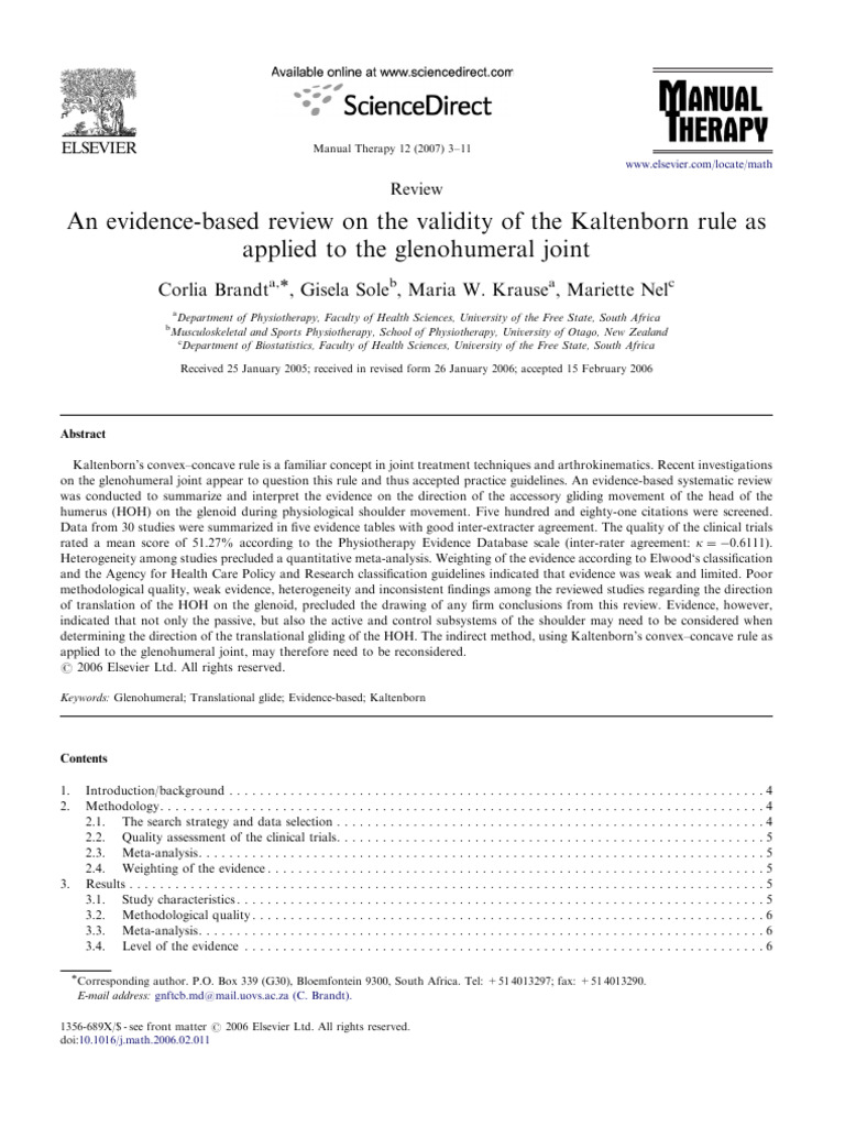 Kaltenborn method | PDF | Randomized Controlled Trial | Meta Analysis