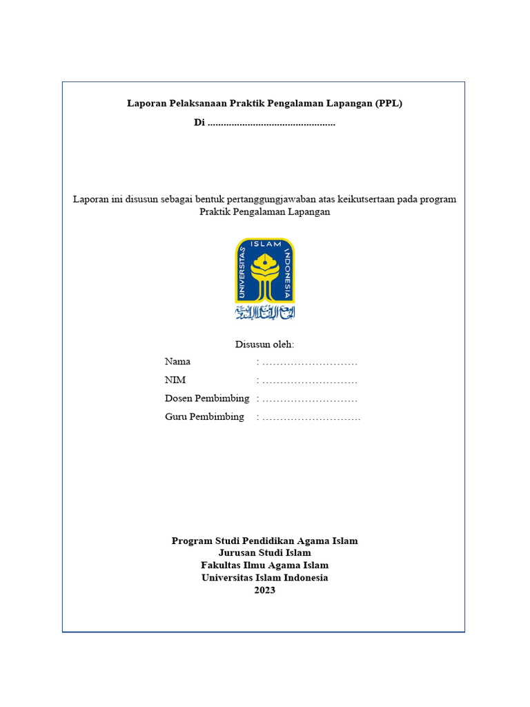 Format Laporan PPL 2023 | PDF