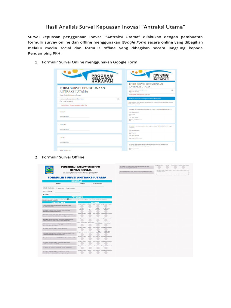 Hasil Analisis Survei Kepuasan Inovasi ANTRAKSI UTAMA | PDF