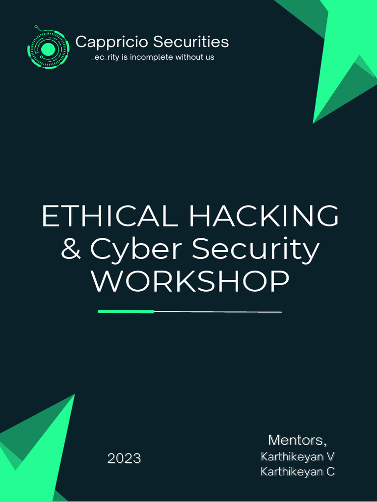 Cyber Security Ethical Hacking Workshop Manual | PDF