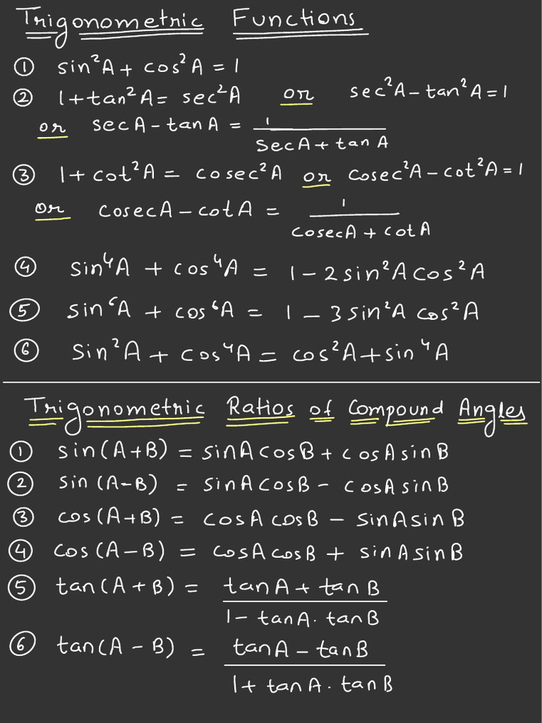 Trigonometric Formulas | PDF | Euclid | Real Analysis