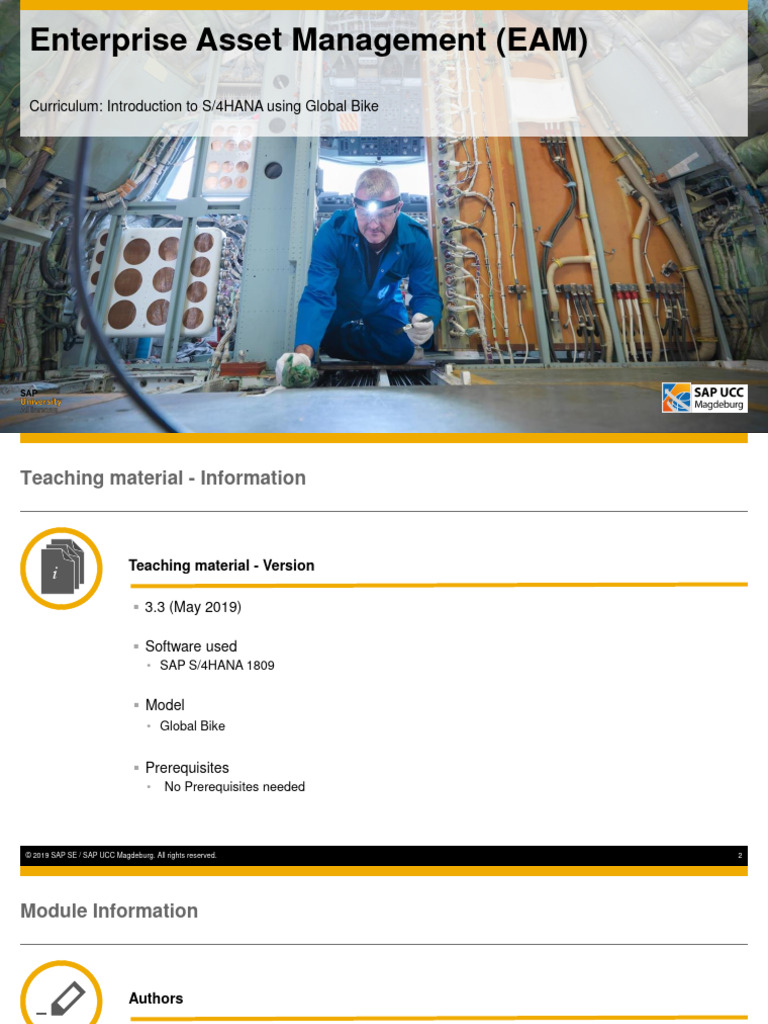 Intro S4HANA Using Global Bike Slides EAM en v3.3 | PDF | Internet Of Things | Asset Management