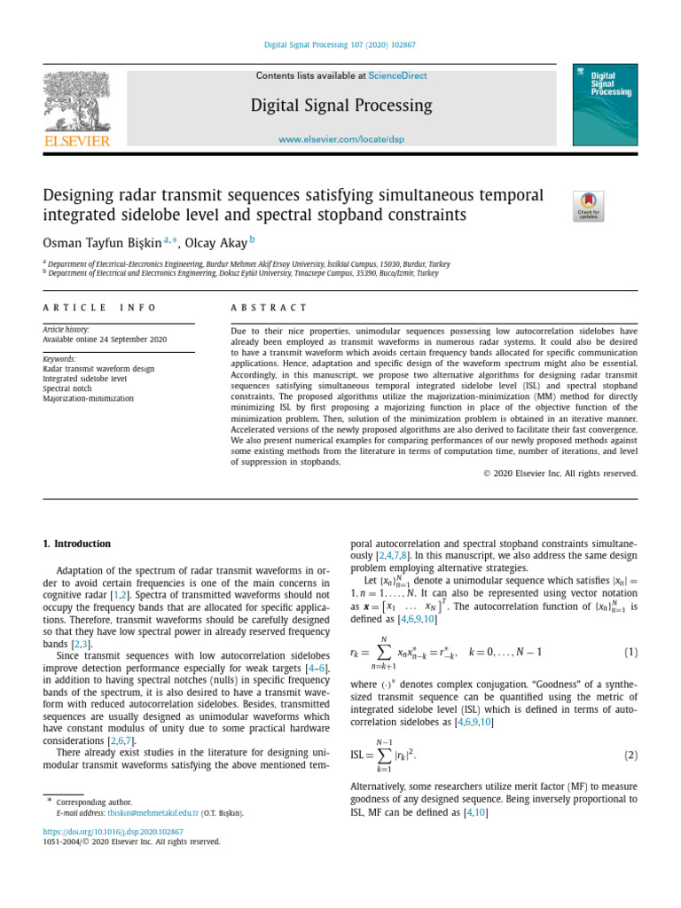 10 1016@j DSP 2020 102867 | PDF | Mathematical Optimization | Matrix (Mathematics)