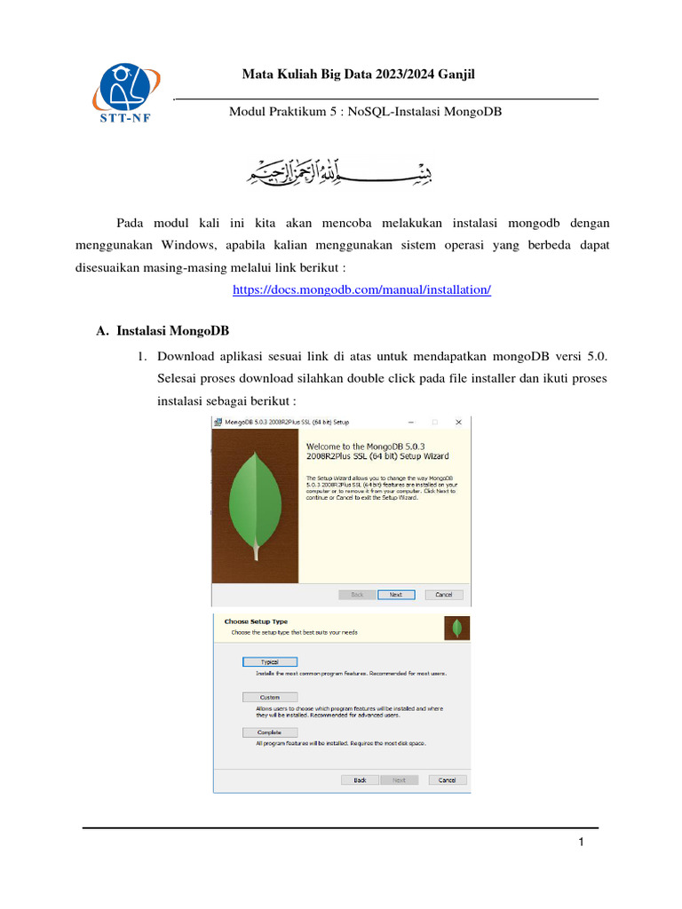 Modul Praktikum Big Data - NoSQL Instalasi MongoDB | PDF | Bisnis | Komputer