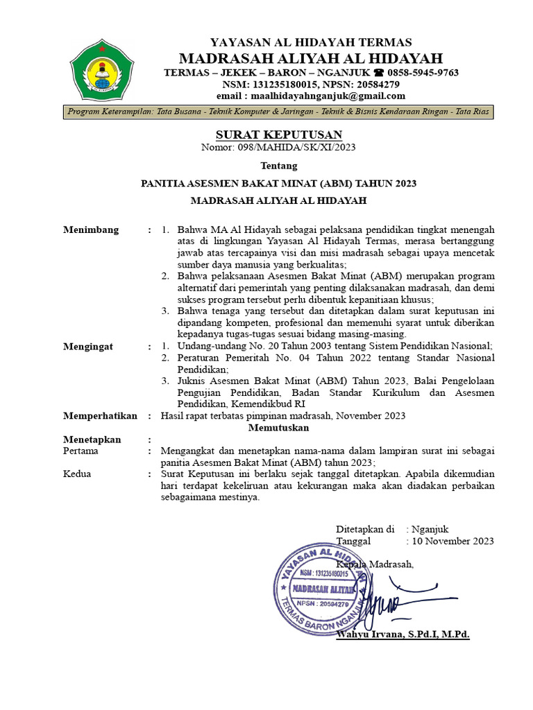 SK Panitia ABM 2023 | PDF