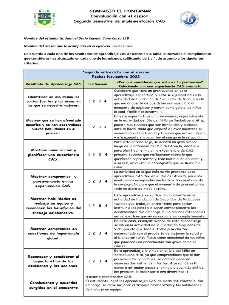 Segunda Entrevista Con El Asesor 2023 | PDF | Creatividad | Aprendizaje