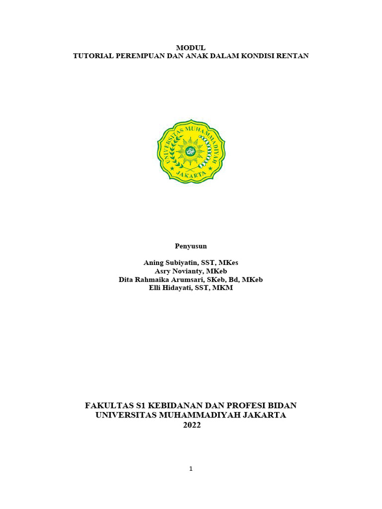 Modul Tutor Kebidanan UMJ | PDF