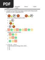 Lembar 01 - Membandingkan Banyak Benda Kelas 1 SD | PDF