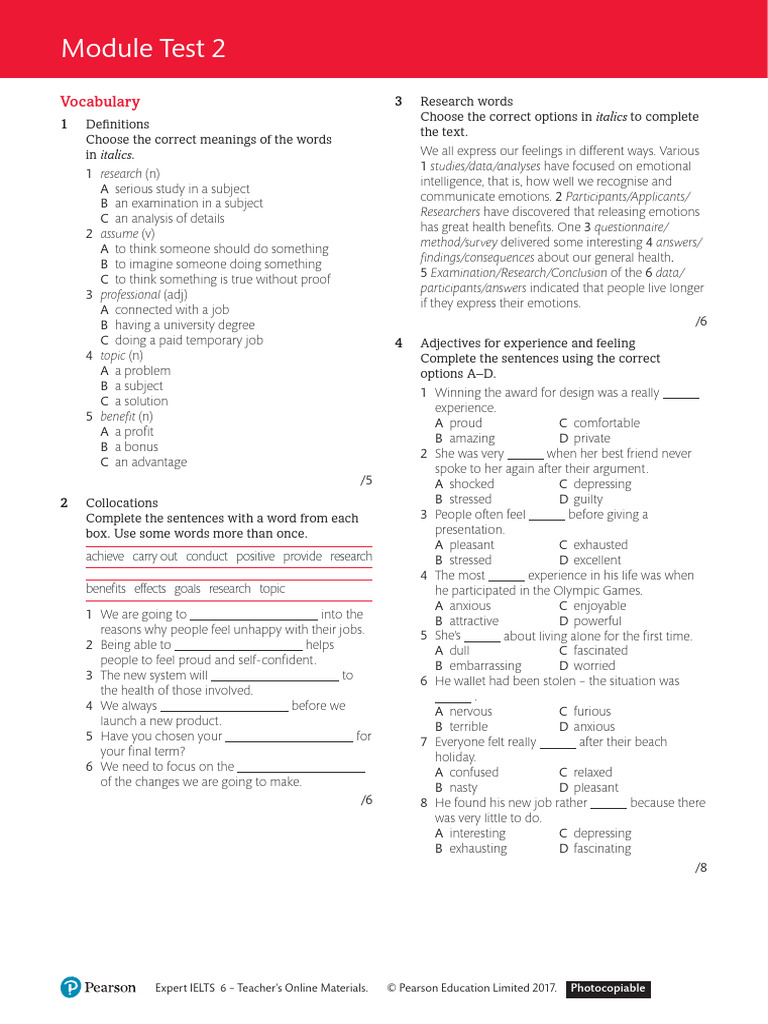 CB 6 Module Test 2 | PDF | Adverb | Verb