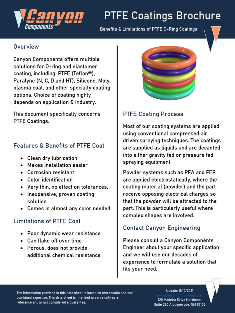 PTFE Coating Brochure | PDF | Coating | Secondary Sector Of The Economy
