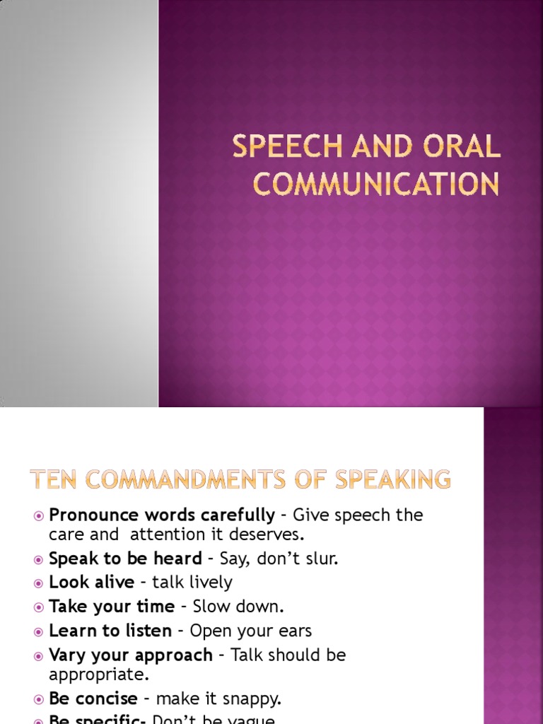 Effective Oral Communication Tips | PDF | Speech | Communication