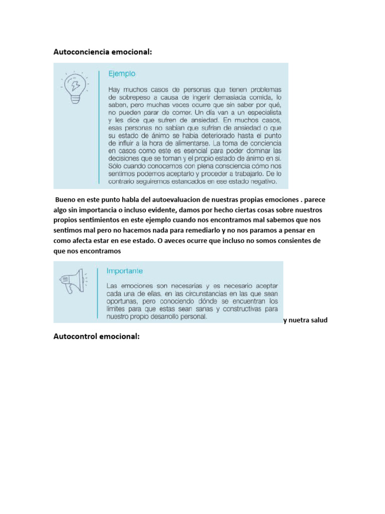 Autoconciencia Emocional | PDF