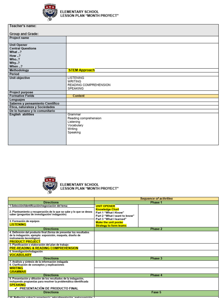 Lesson Plan STEM APPROACH Elementary School | PDF