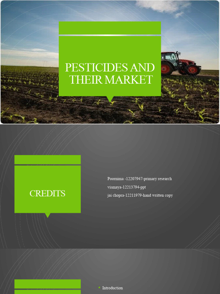 Pesticides and Their Market | PDF | Agriculture | Pesticide