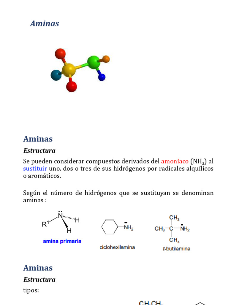 Aminas | PDF | Amina | Compuestos de carbono