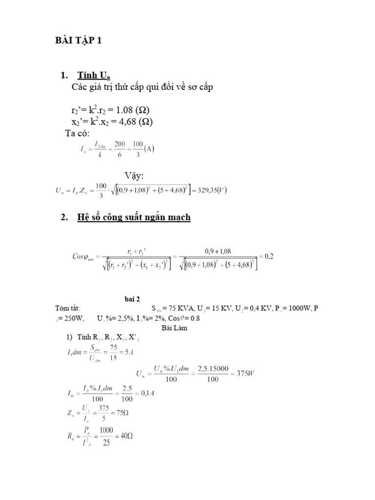 Giai bt May bien ap | PDF