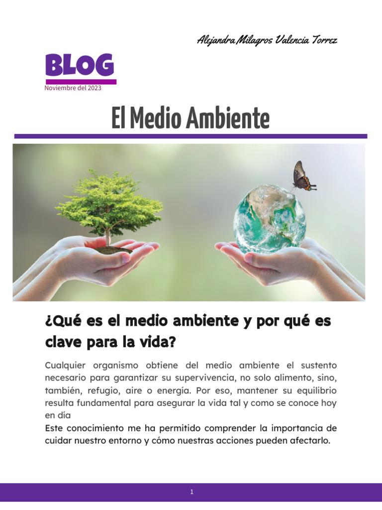 La importancia del medio ambiente hoy | PDF | Entorno natural ...