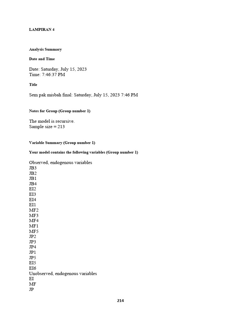 Lampiran 4 | Download Free PDF | Multivariate Statistics | Statistics