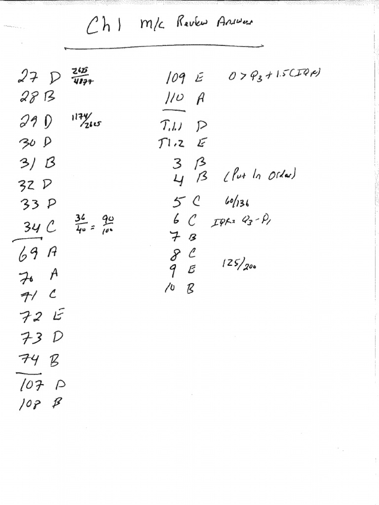 01 MC Review - ANSWER KEY | PDF