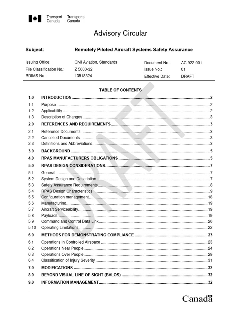 Draft AC 922-001 | PDF | Unmanned Aerial Vehicle | Regulatory Compliance