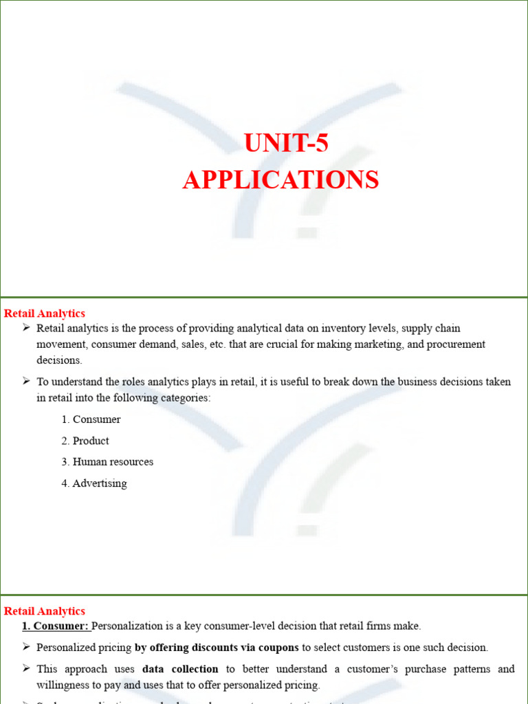 Unit 5 | PDF | Analytics | Retail