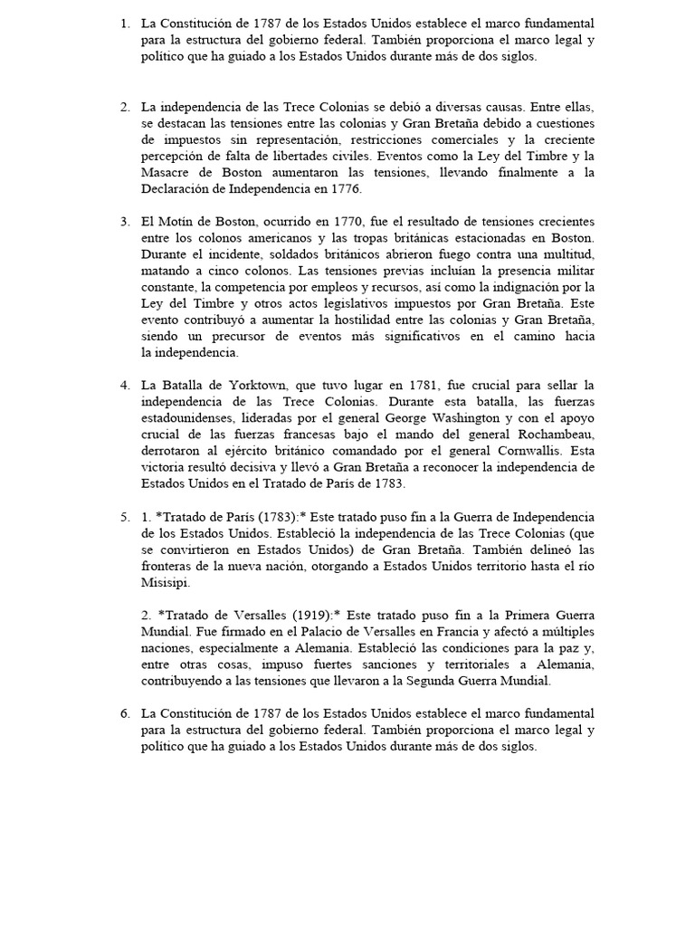 La Constitución de 1787 de Los Estados Unidos Establece El Marco ...
