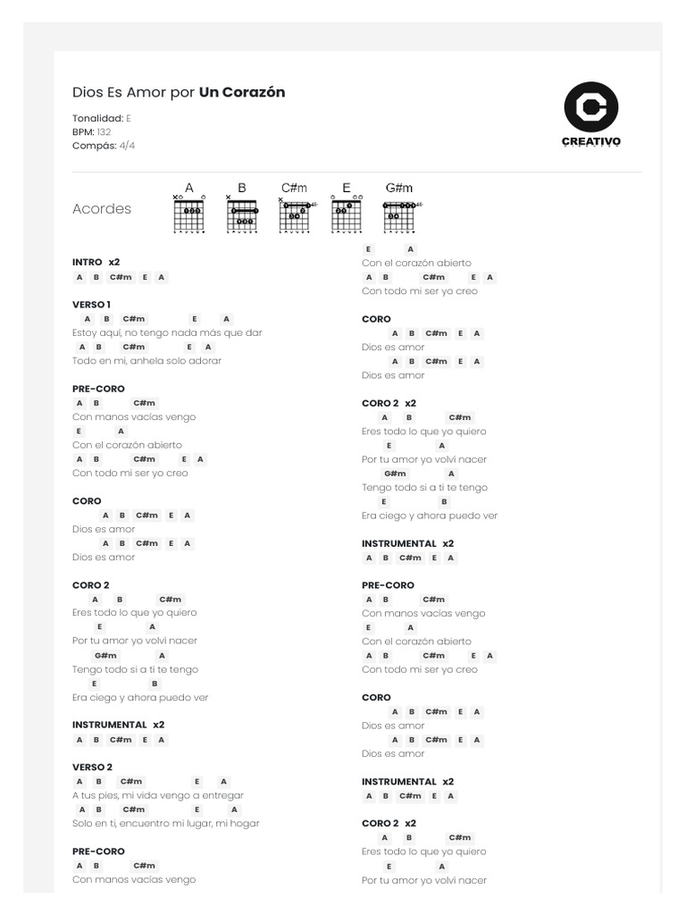 Dios es amor- Acordes | PDF