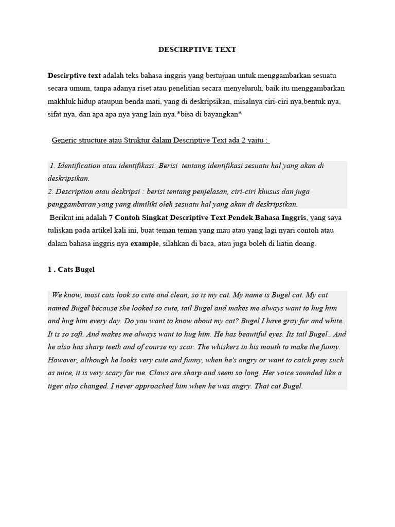 Descirptive Text | PDF | Kajian Bahasa Asing | Griya & Taman