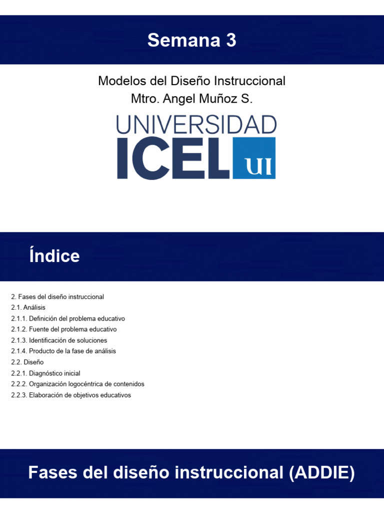 Semana 3 - Modelos Del Diseño Instruccional Objetivos MSTRO ANGEL | PDF | Diseño instruccional ...