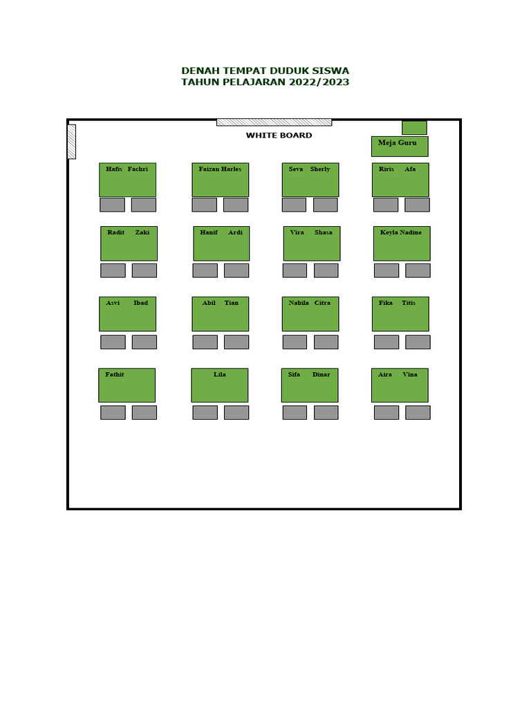 Denah Tempat Duduk Siswa | PDF