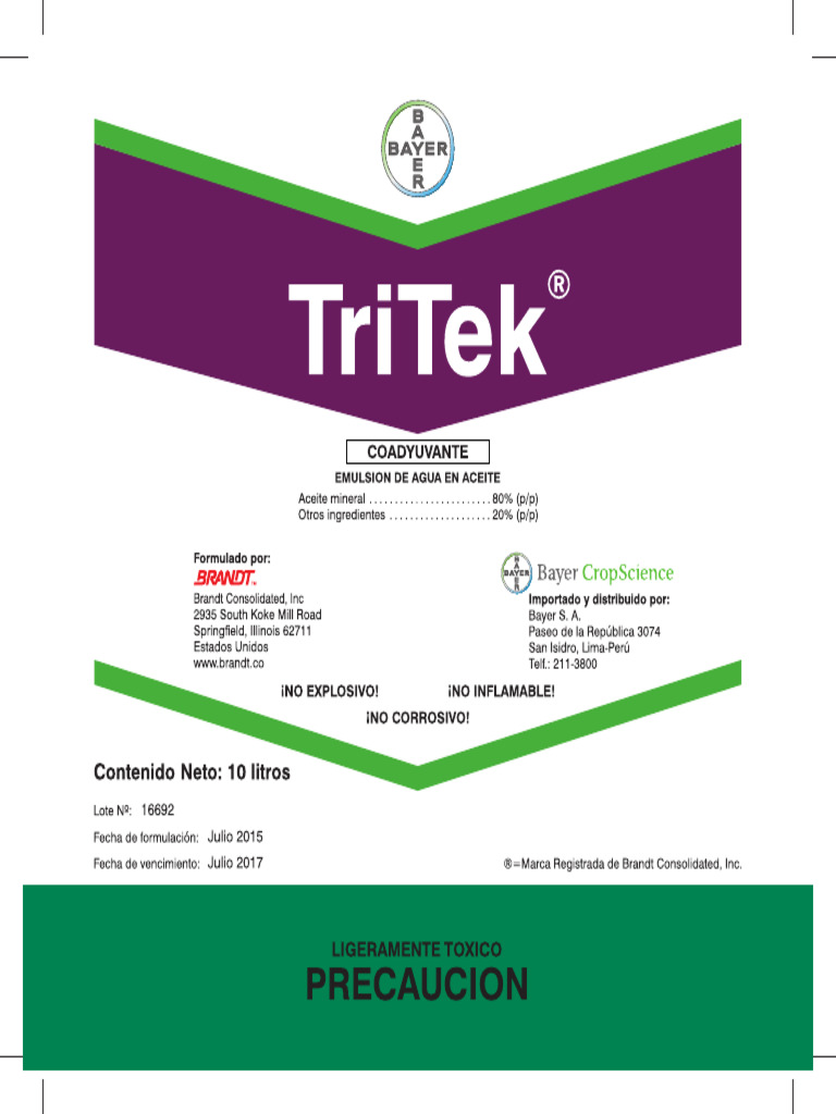 Etiqueta TriTek | PDF