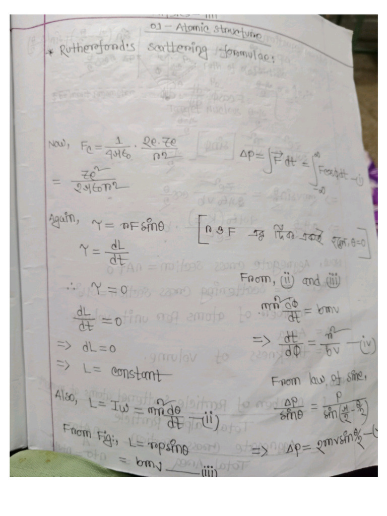 Note For Atomic Structure | PDF